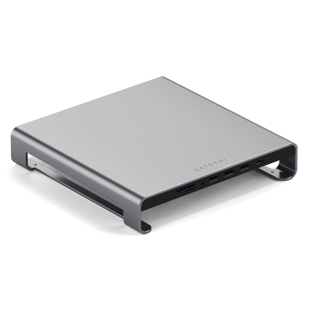 Satechi Aluminium Monitor Stand Hub for iMac (Space Grey) - JB Hi-Fi NZ