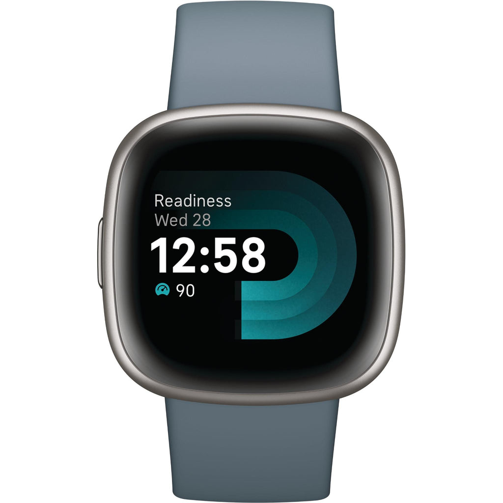 Fitbit Versa 4 (Waterfall Blue/Platinum Aluminium) - JB Hi-Fi NZ