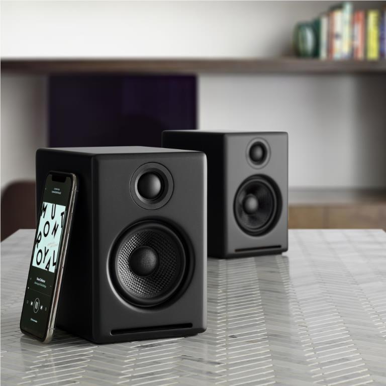 Audioengine A2+ Wireless Computer Speakers (Satin Black) - JB Hi-Fi NZ
