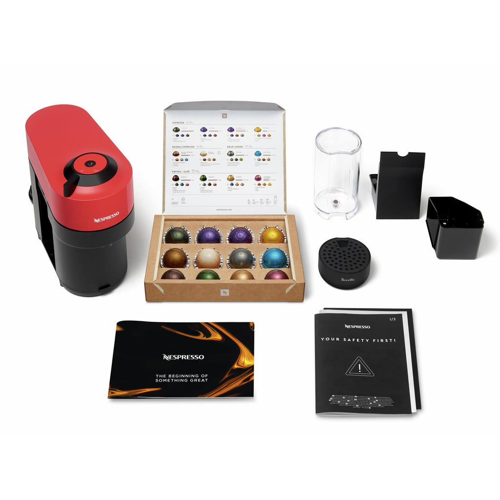 Breville Nespresso Vertuo Pop Coffee Machine Bundle (Spicy Red) - JB Hi ...
