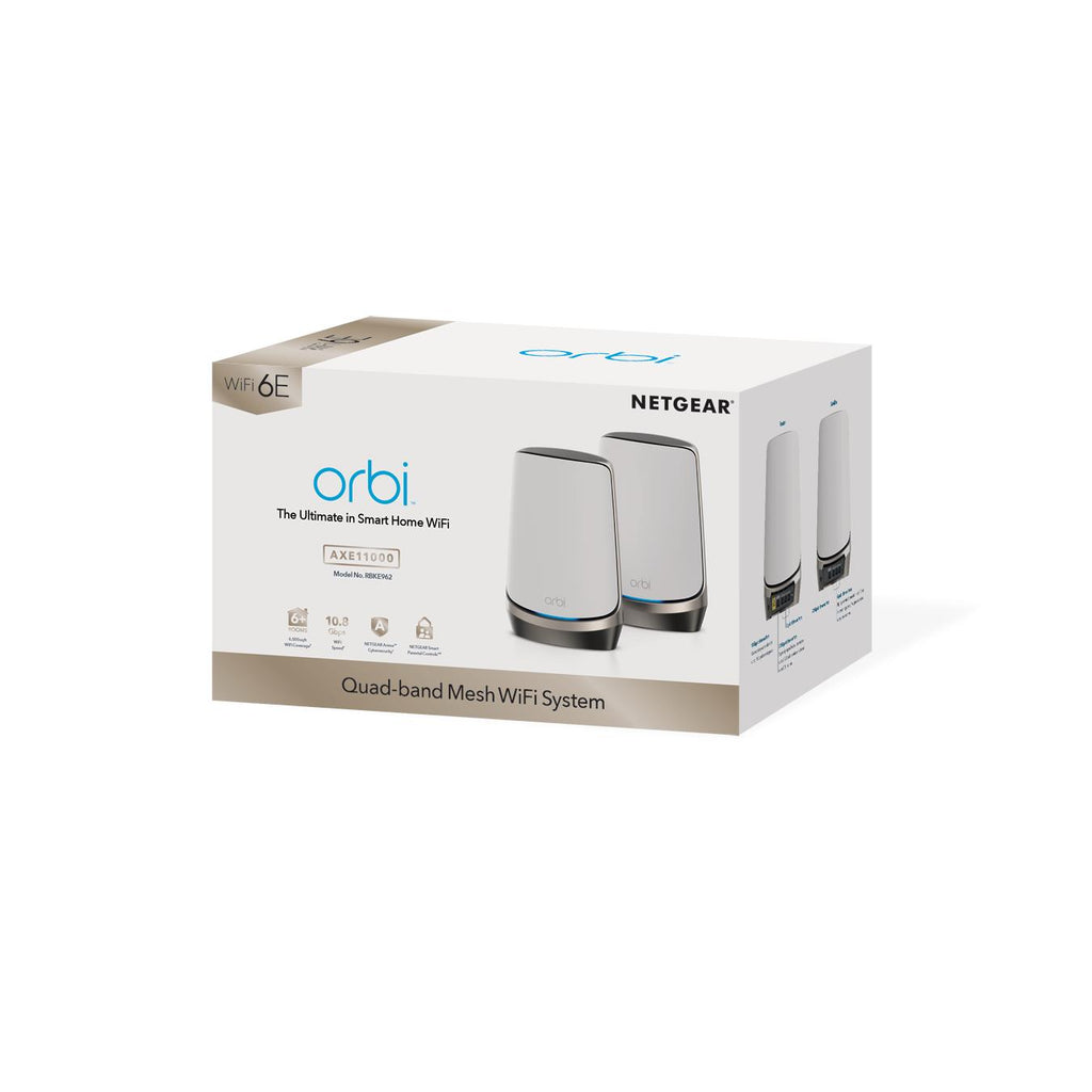 Netgear Orbi RBKE962 AX11000 Quad Band Mesh Wi-Fi 6e System [2 Pack ...