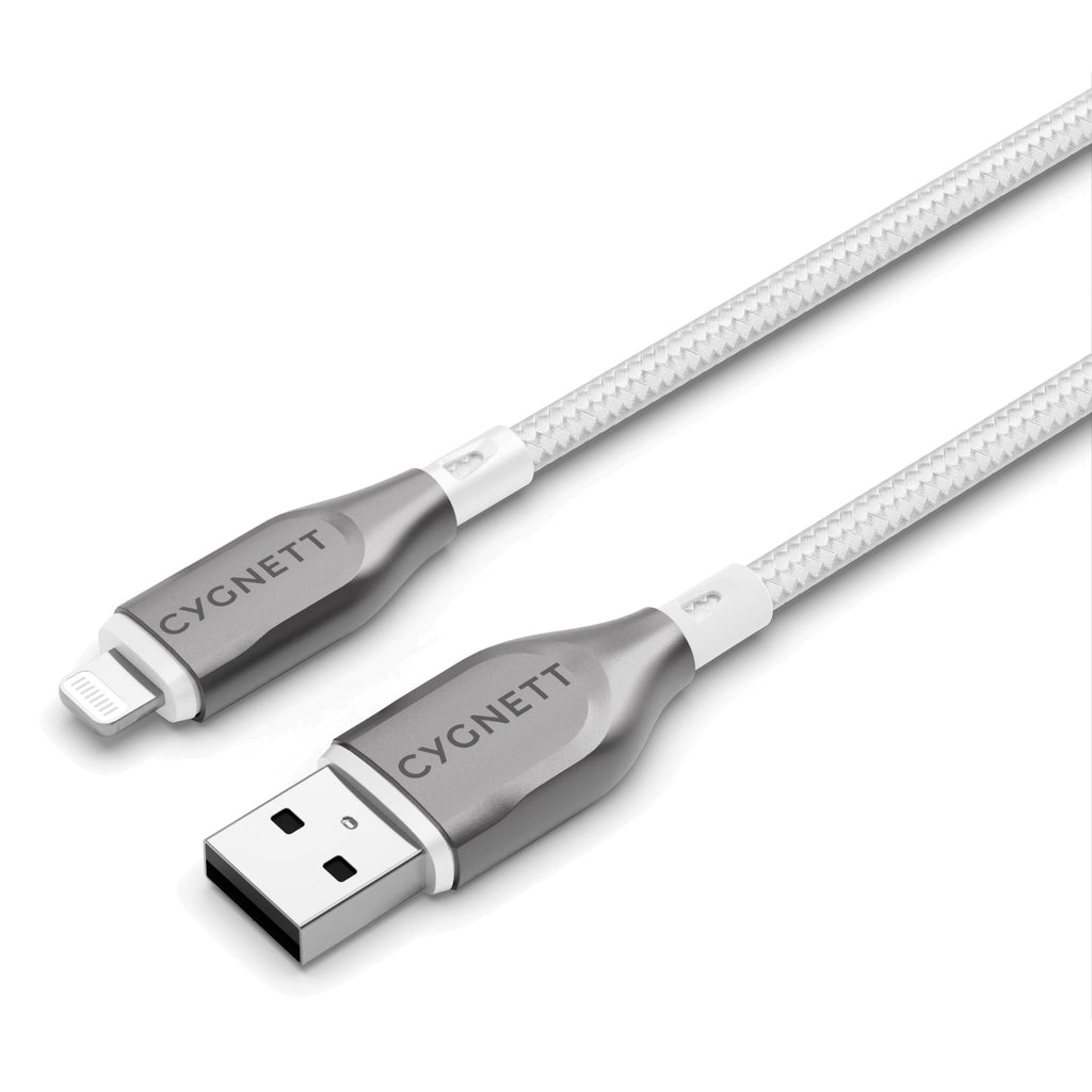 Cygnett Armoured Lightning to USB-A Cable (2m) [White] - JB Hi-Fi NZ
