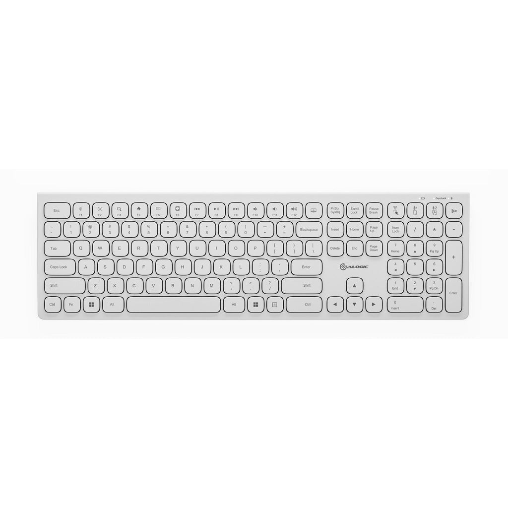 ALOGIC Echelon USB-C Rechargeable Wireless Keyboard for macOS (White ...
