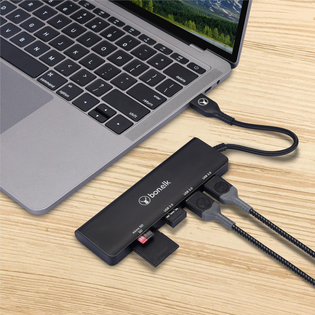 Bonelk Long-life USB-A to 3 Port Hub and SD Card Reader - JB Hi-Fi NZ
