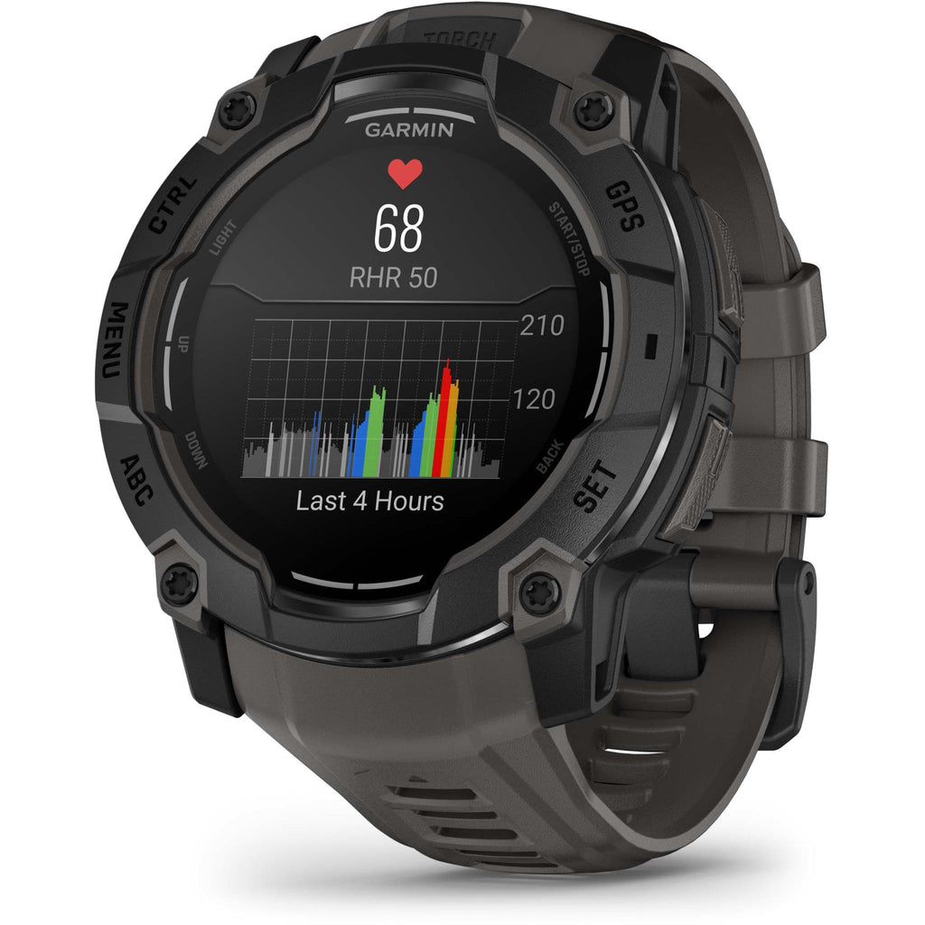 Garmin Instinct 3 50mm Sports Watch (Black Bezel with Charcoal Band ...