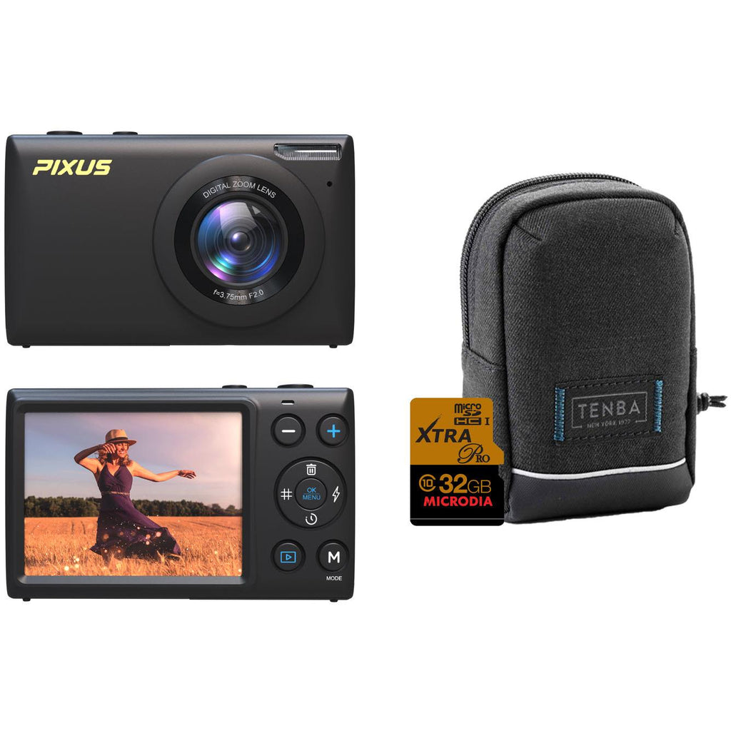 FireFly Pixus V1 Digital Compact Camera Kit with Pouch & SD Card (Black ...