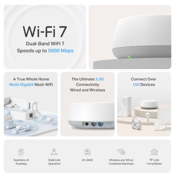 TP-Link Deco BE25 BE5000 Whole Home Mesh WiFi 7 Router - JB Hi-Fi NZ