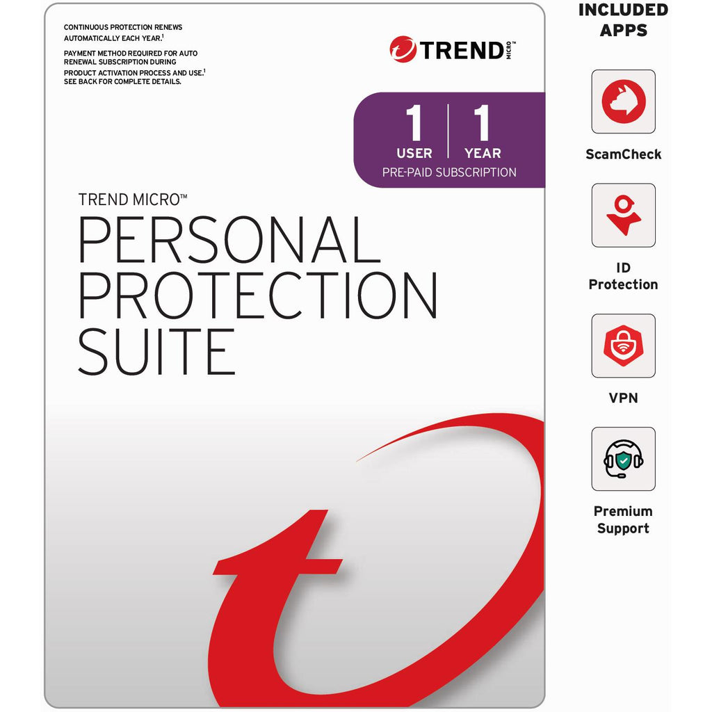 Trend Micro Personal Protection Suite (1 User, 1 Year) [Digital ...