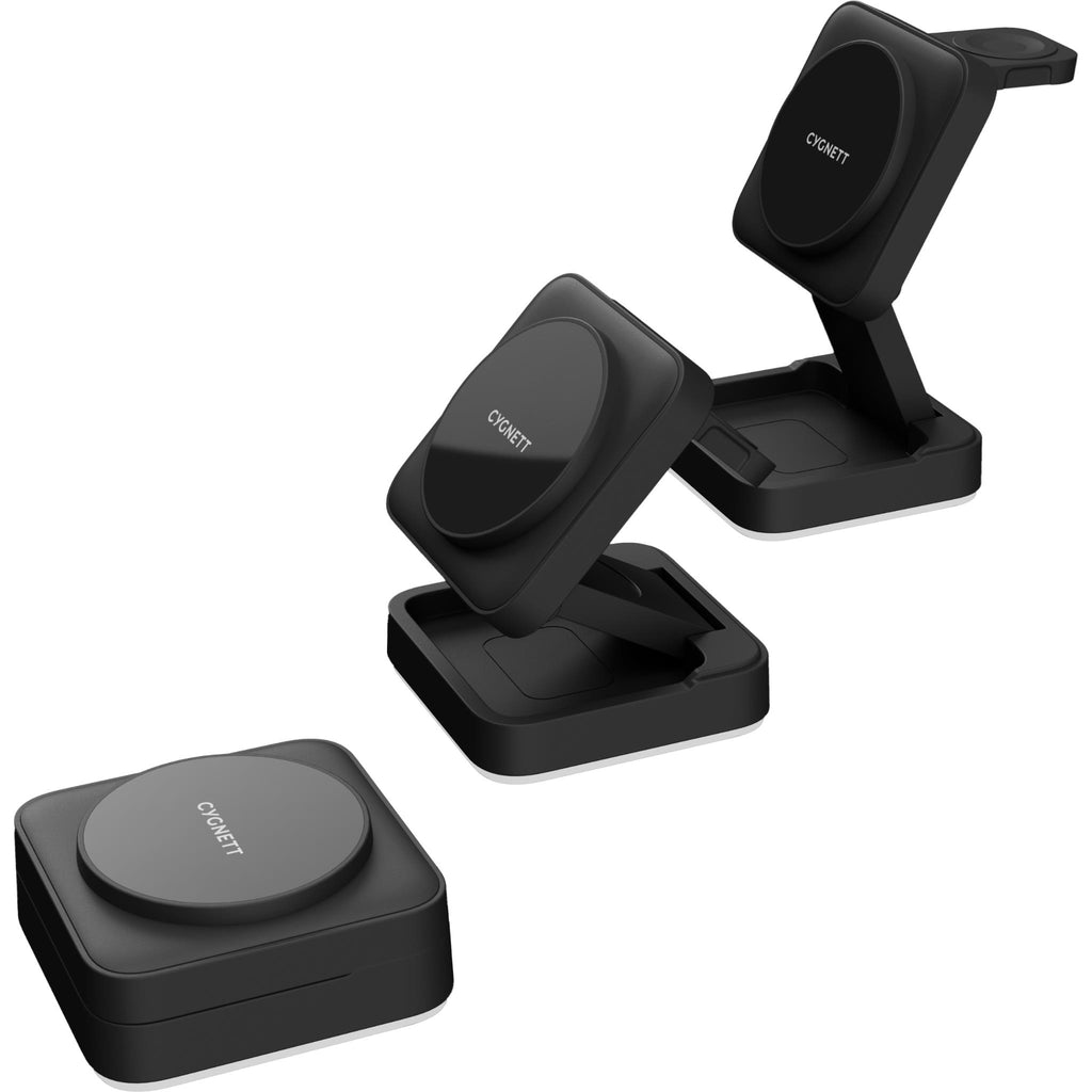 Cygnett Charge & Connect 3-in-1 Foldable Wireless Charger - JB Hi-Fi NZ