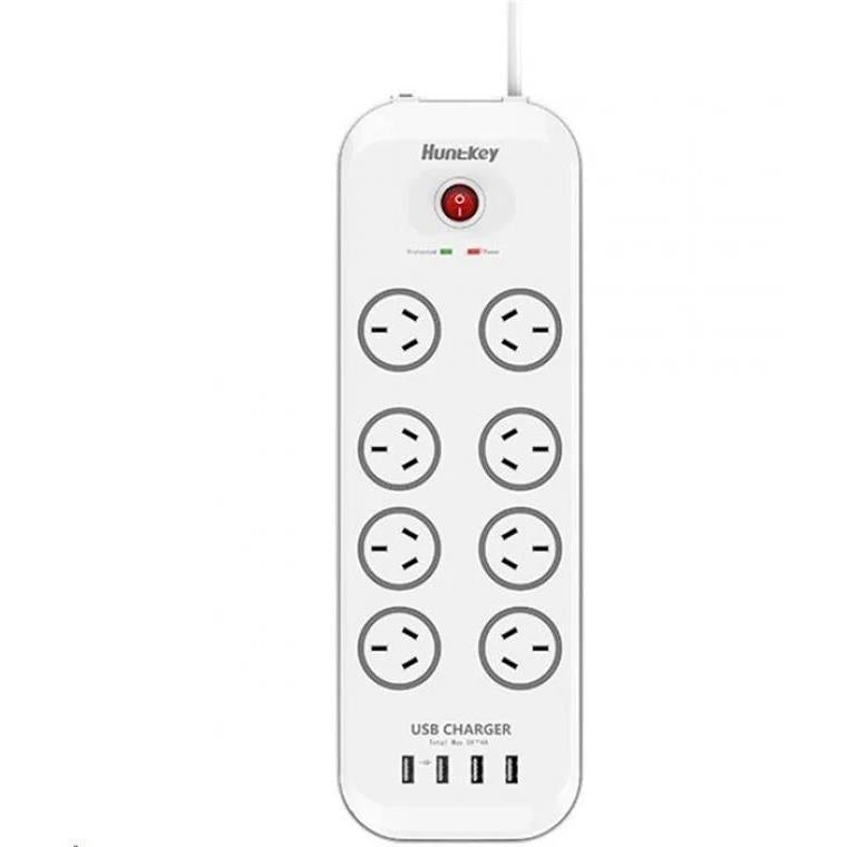Huntkey 8 Outlet Surge Protected Powerboard with 4 USB Charging Ports ...